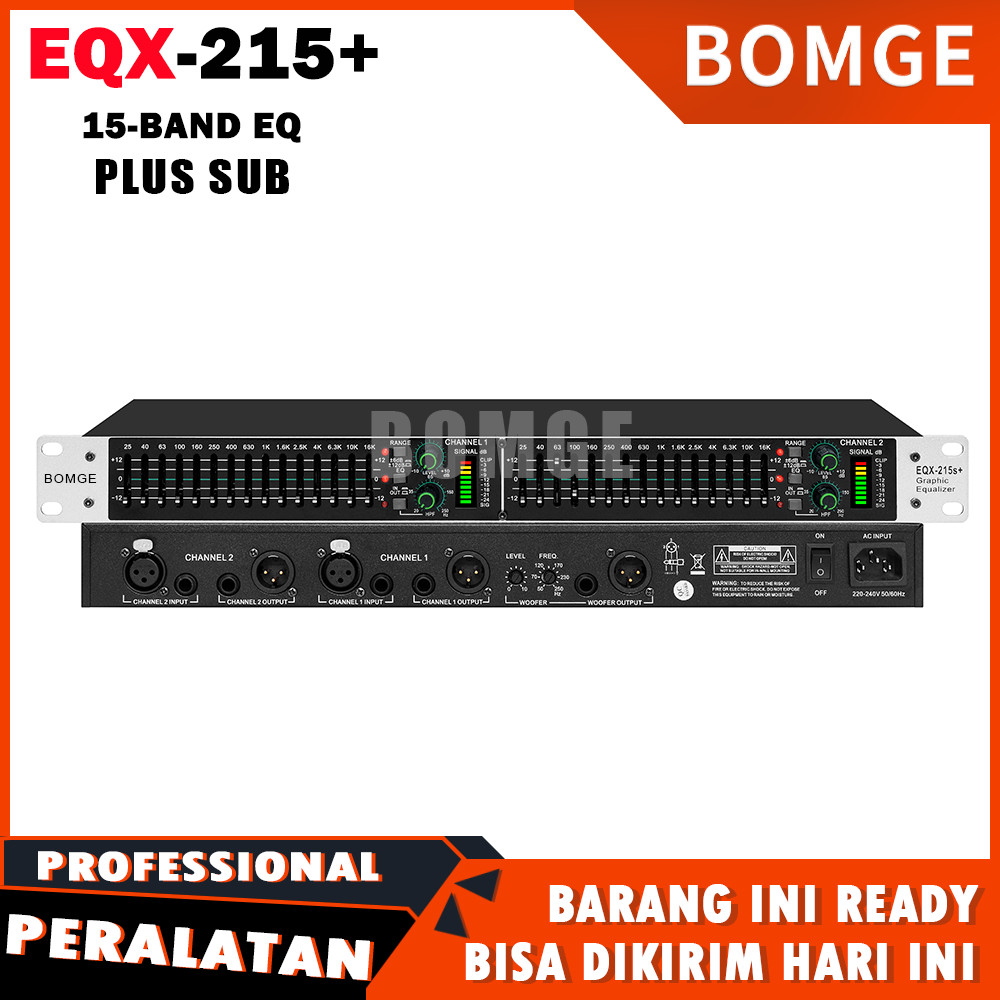 Jual BOMGE EQX-215+Sub Equalizer profesional dengan antarmuka keluaran subwoofer independen ...
