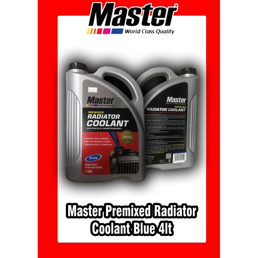 Jual Master Air Radiator Coolant Premixed Blue 4lt - 67503 - | Shopee ...