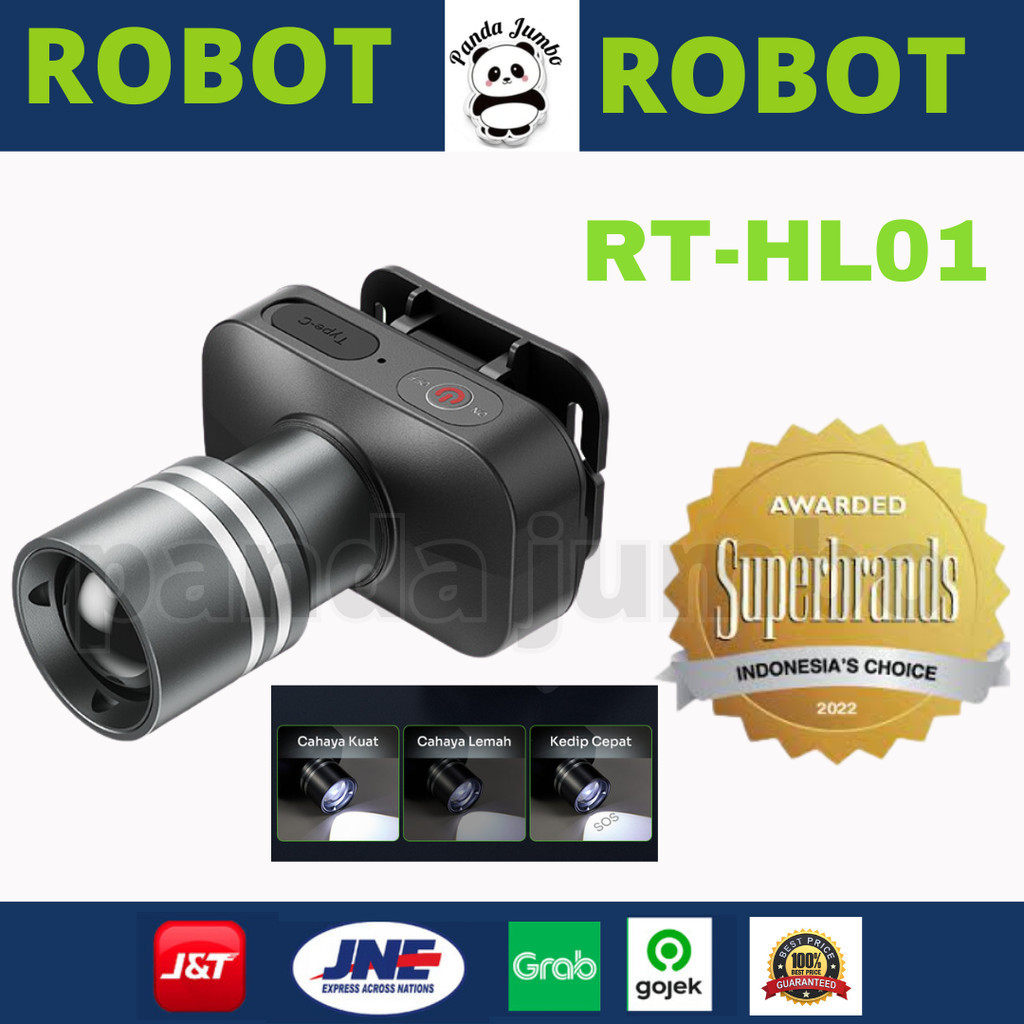 Jual ROBOT RT-HL01 HEAD LIGHT ADJUSTABLE FOCUS / SENTER KEPALA (PJ ...