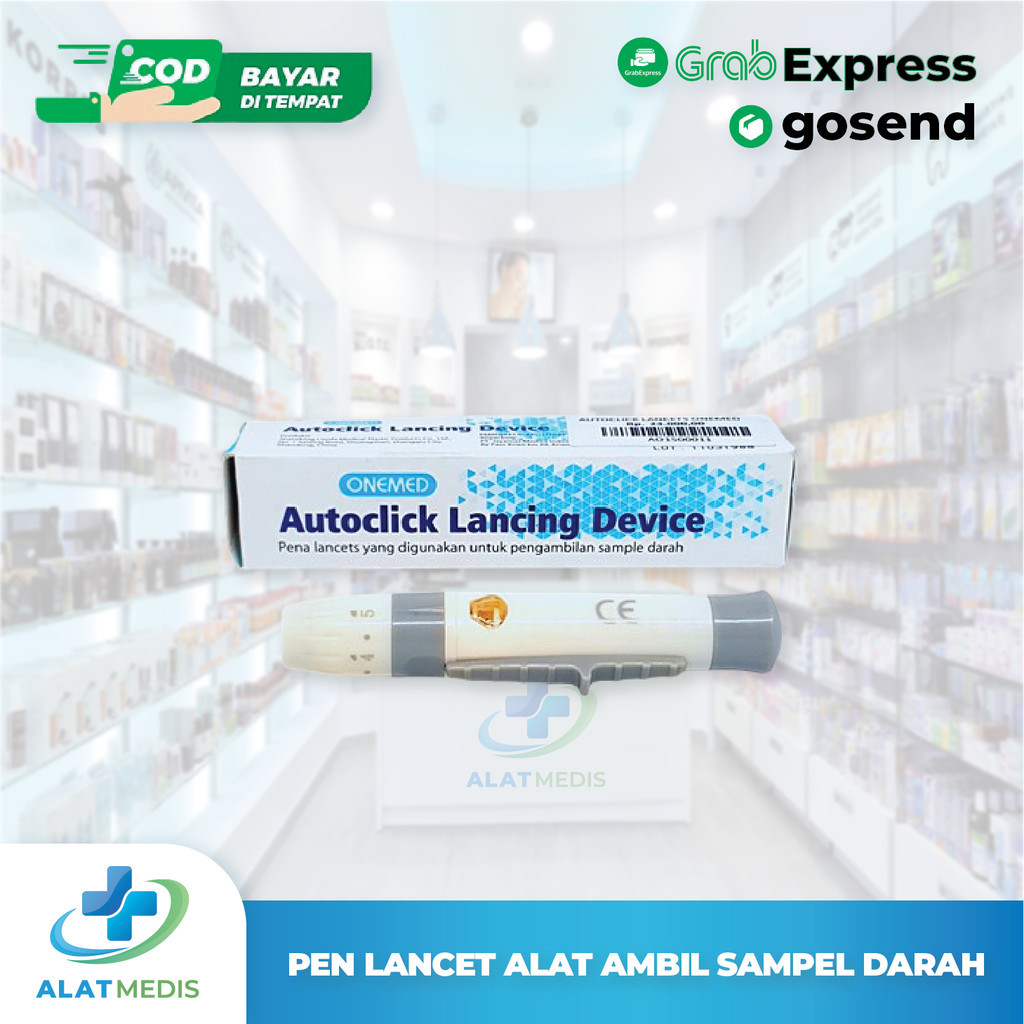 Jual Alat Ambil Sampel Darah Pen Lancet Onemed Autoclick | Shopee Indonesia
