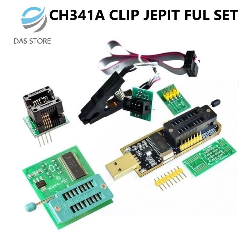 Jual CH341A Clip Jepit Full Set IC EEPROM 24 25 Series Flash BIOS USB ...