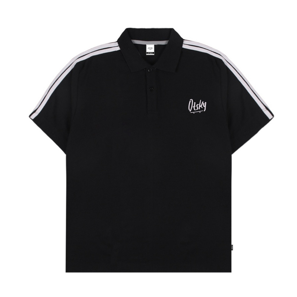 Jual Otsky Polo Shirt Pria Two List Black Premium (2L9) | Shopee Indonesia