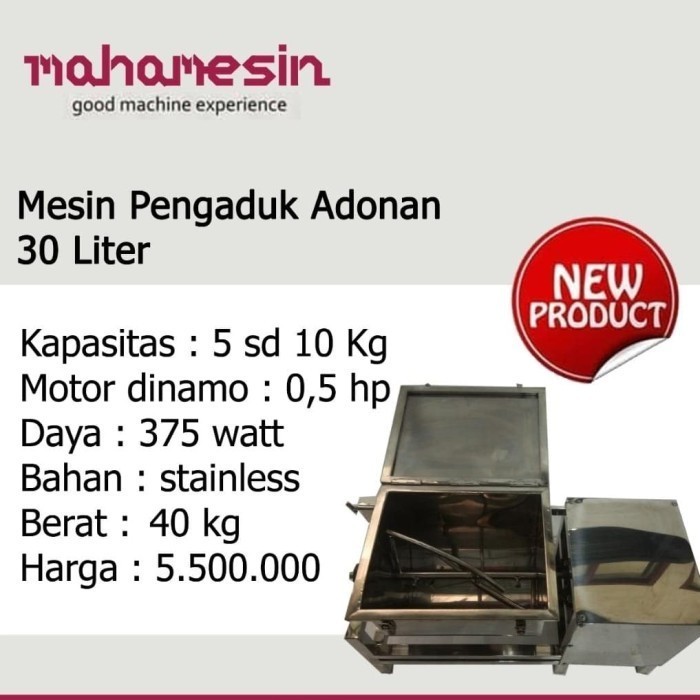 Jual mixer pengaduk adonan kue roti bakpau donat dll mahamesin kap 30 ...