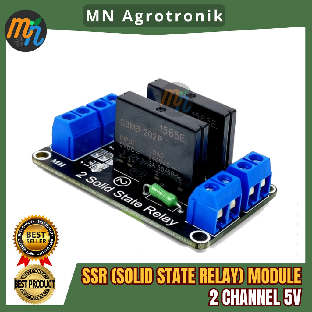 Jual SSR SOLID STATE RELAY MODULE 2 CHANNEL 5V DC FOR ARDUINO | Shopee ...