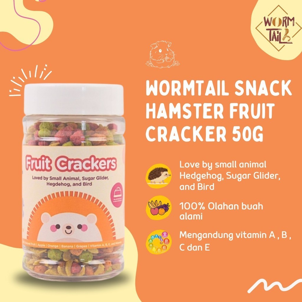 Jual WORMTAIL Snack Hamster Fruit Cracker 50g | Shopee Indonesia