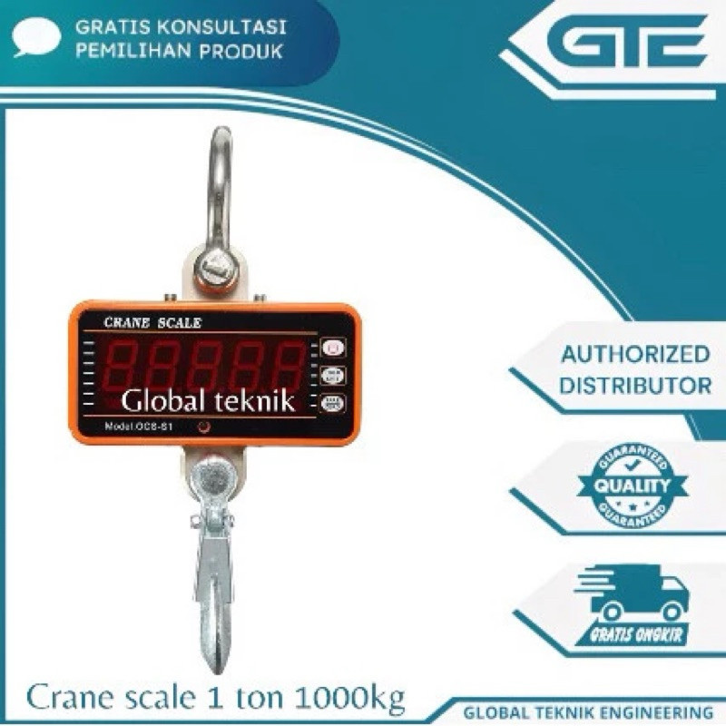 Jual crane scale 1 ton timbangan gantung digital 1 ton 1000kg | Shopee Indonesia
