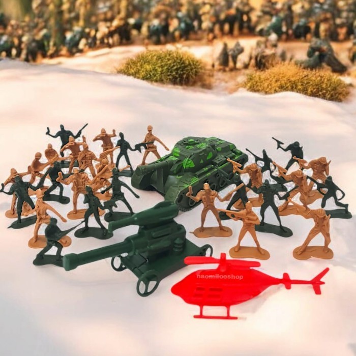 Jual 30pc tentara army figurin tentara mainan tentara orang orangan n mainan mobil tank ...