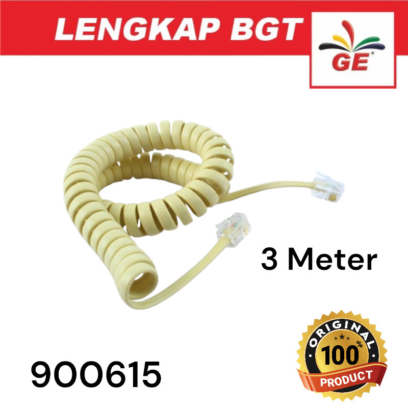 Jual Kabel Spiral Gagang Telepon Panjang 3 Meter 3M Sepiral Warna Putih ...
