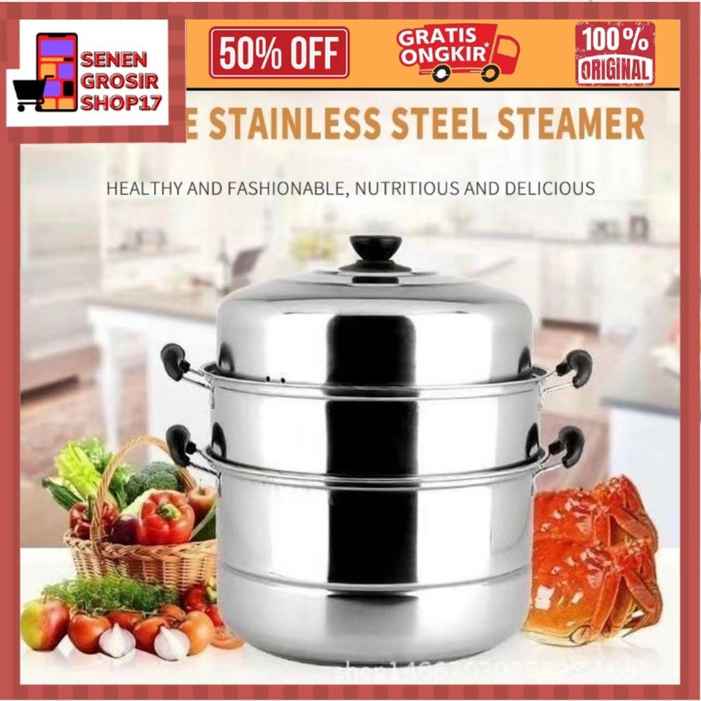 Jual SN COD Panci Kukus 3 Lapis Stainless Steel, peralatan masak uap ...