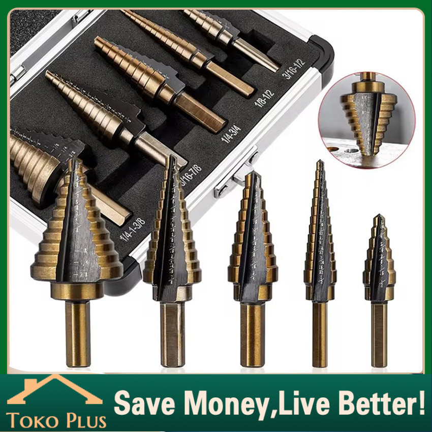 Jual 5Pcs/Box Mata Bor Spiral Pagoda Baja Titanium Coated Mata Bor ...