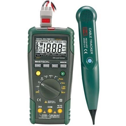 Jual Multimeter MASTECH MS8236 with Cable LAN Tracker Wire Digital ...