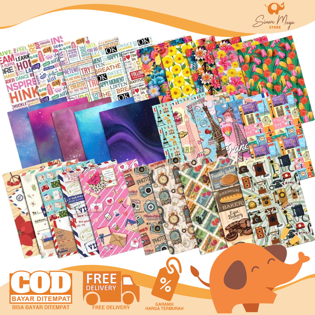 Jual SQUEEZY Kertas Kado Pattern Series Random Per Tema / Kertas ...