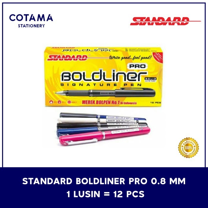 Jual Pulpen Standard Boldliner Pro Signature Pen 0.8 mm - 1 lusin isi ...