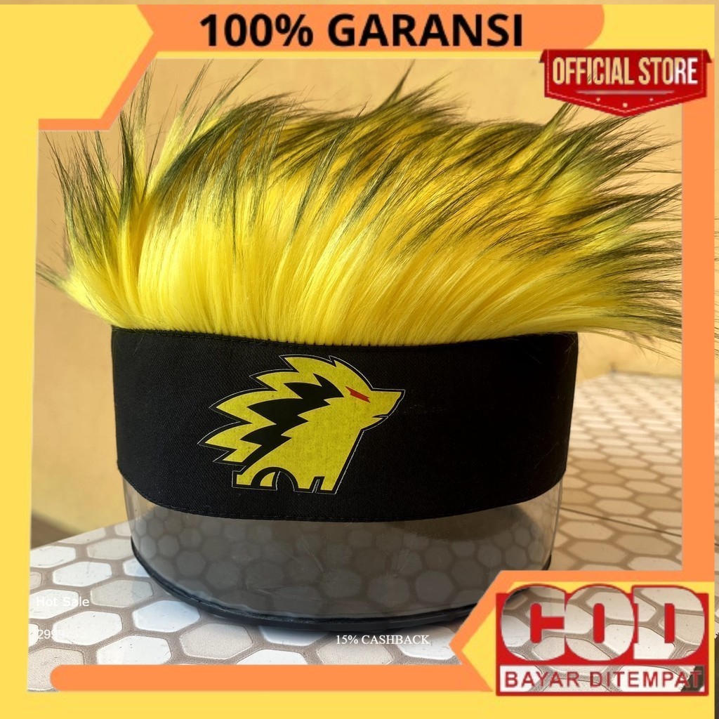 Jual wig pria aksesoris gaming esport mlbb topi rambut palsu logo ...