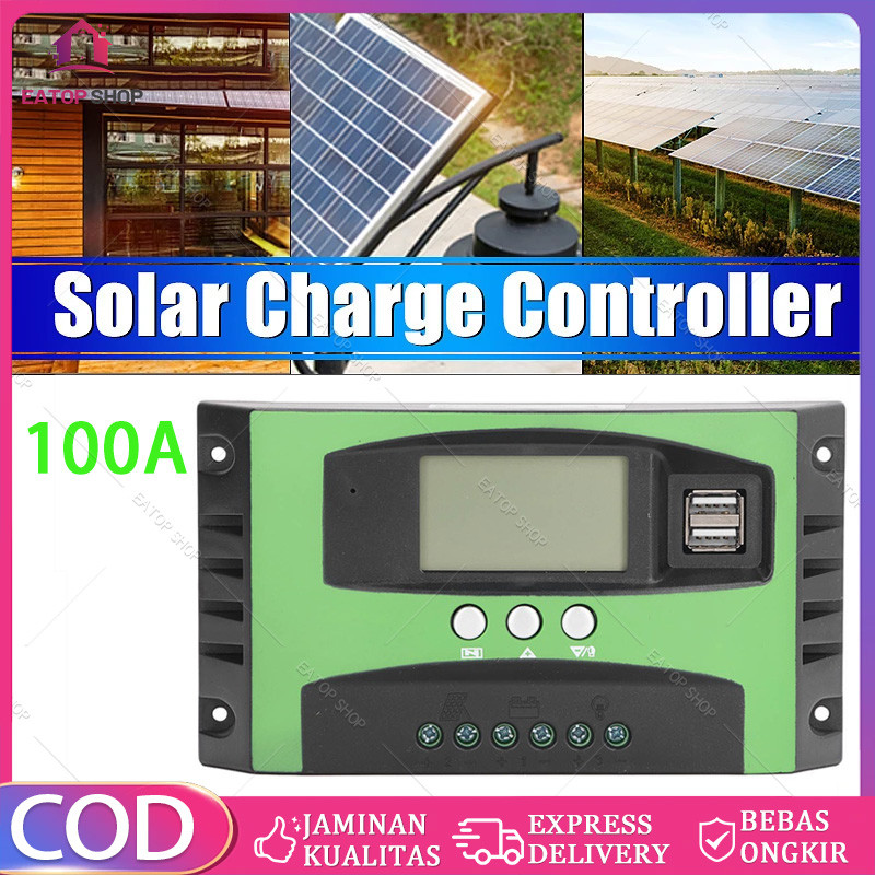 Jual Solar Charge Controller LCD LED Regulator Panel surya pengontrol ...