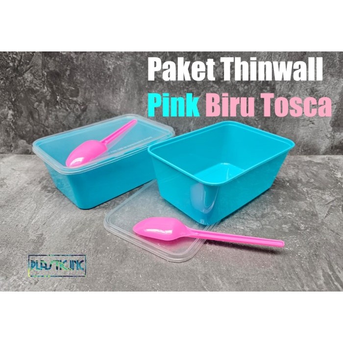 Jual PAKET Thinwall 1000 ml Warna/Box Kotak Plastik Warna/Thinwall ...