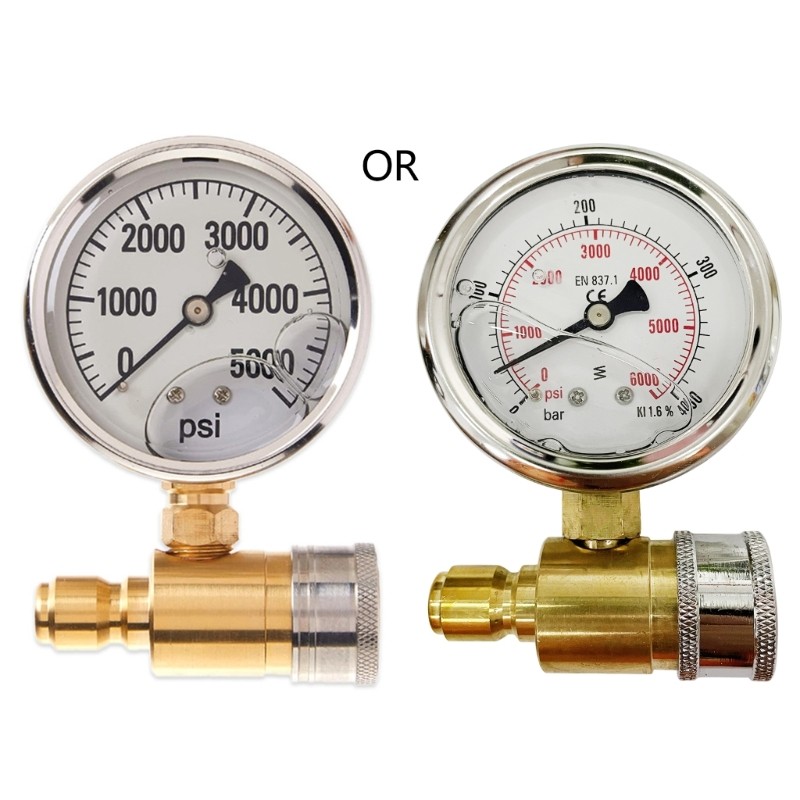 Jual High Performance Pressure Washer Gauge Pressure Gauge Kit 3/8 ...