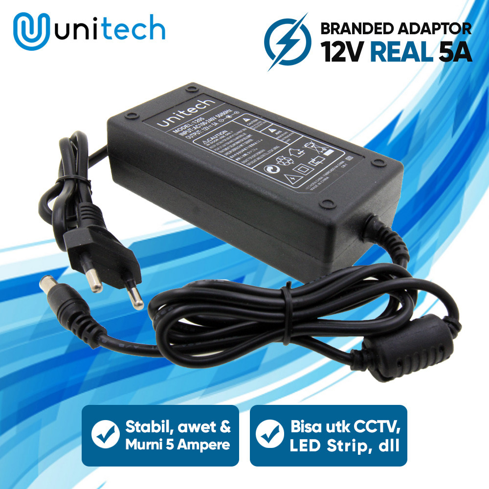 Jual Adapter Power Supply DC Universal - 12V & 5A | Unitech | Shopee ...