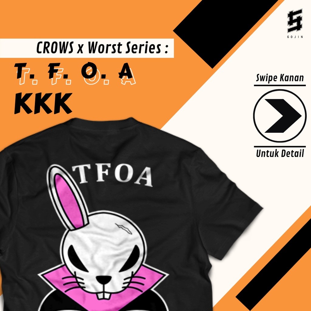 Jual Kaos Crows X Worst The Front of Armament TFOA KKK - Cotton Combed ...