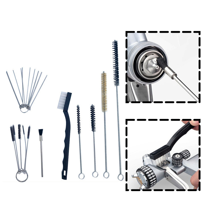 Jual Sikat Pembersih Nozzle Spray Gun Set Airbrush Cleaning Needle Kit ...