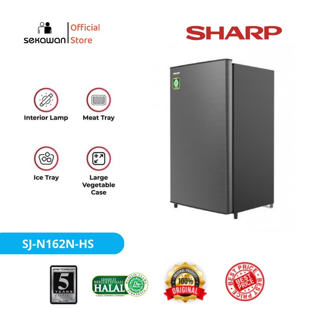 Jual Kulkas 1 pintu SHARP SJ-N162N-HS | Shopee Indonesia