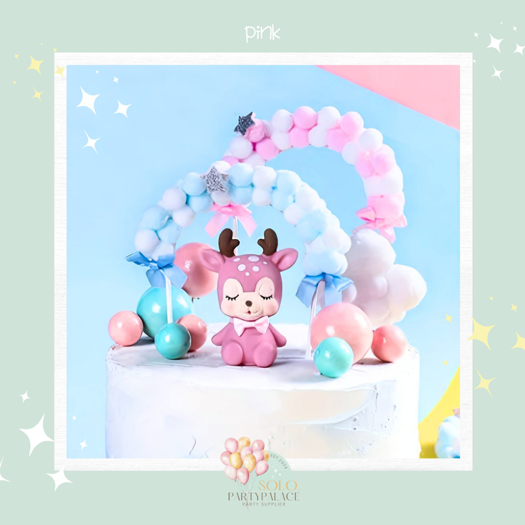 Jual TOPPER RAINBOW CLOUD AWAN BOLA POM DEKORASI ULANG TAHUN HIASAN KUE ...
