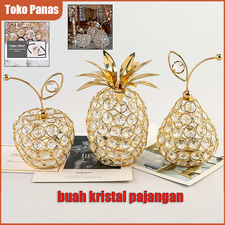 Jual Crystal Nanas Pear Apple Pajangan Mewah Swarlovsky Pir/Nanas/Apel ...