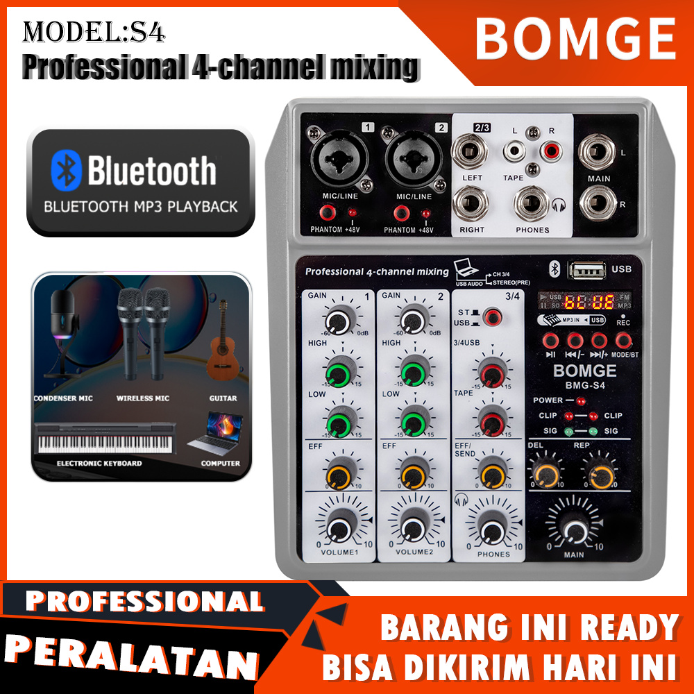 Jual BOMGE Mixer Audio Profesional, Konsol Mixing Papan Suara dengan ...