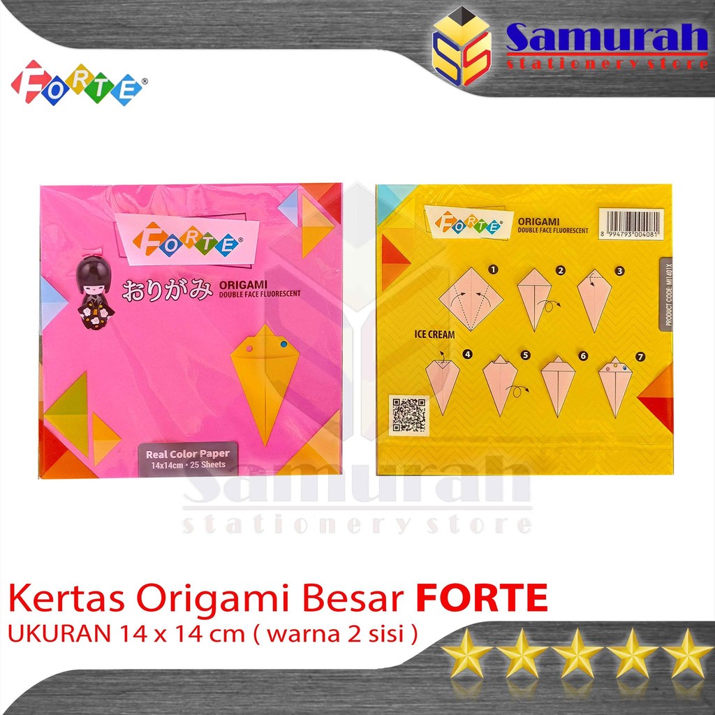 Jual Kertas Origami Besar Forte isi 14 x 14 cm isi 25 Lembar / Kertas ...