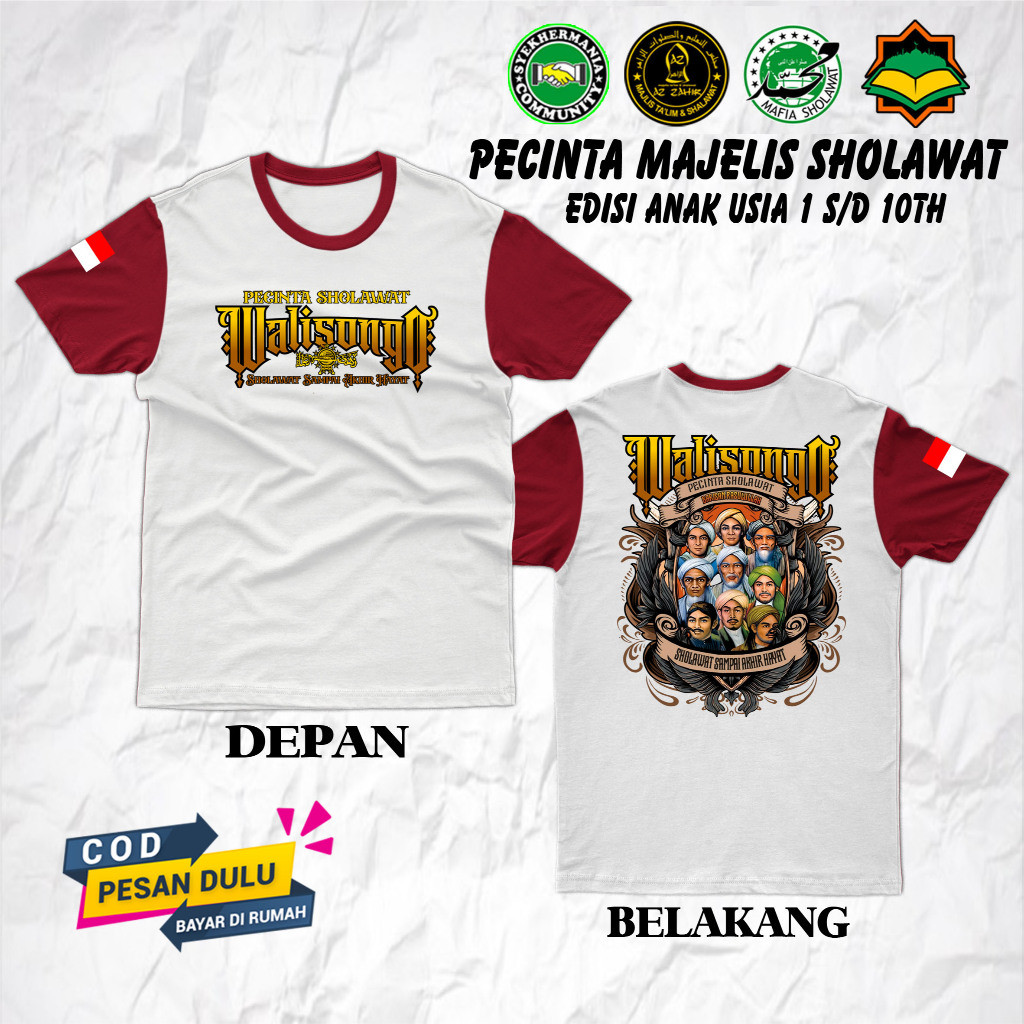 Jual KAOS SHOLAWAT ANAK WALI SONGO SYEKHER MANIA AZ ZAHIR Baju Santri ...
