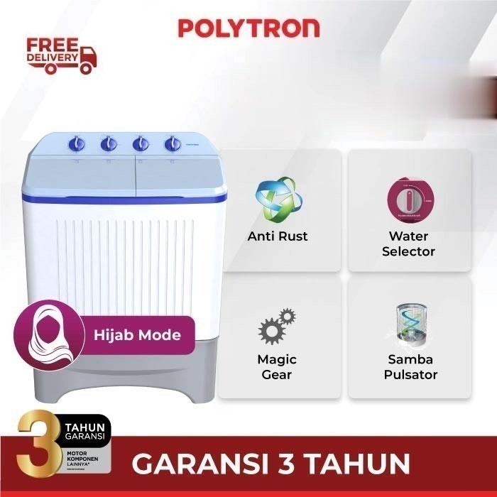 Jual POLYTRON Mesin Cuci 2 Tabung Primadona Samba 9 Kg PWM 9366 ...