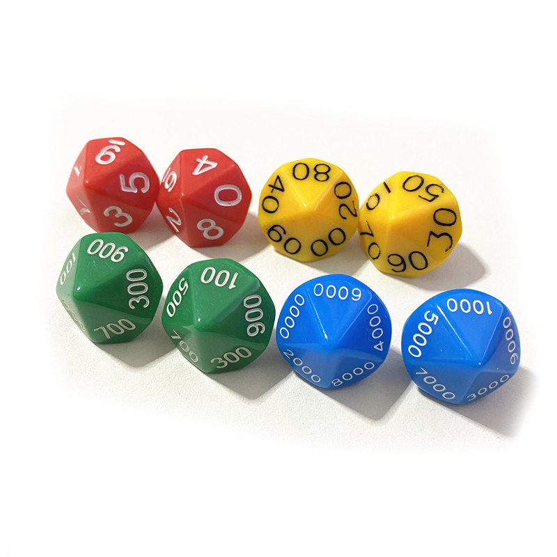 Jual 8Pcs/set Place Value D10 Dice 10-sided Single/Tens/Hundreds ...