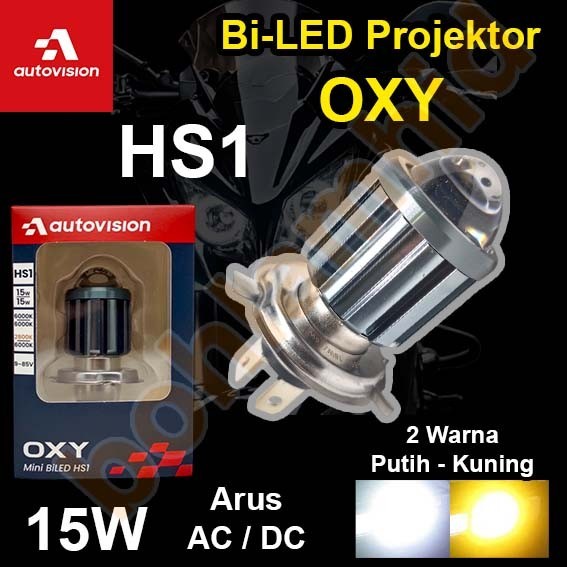Jual Lampu Motor LED HS1 Autovision OXY 15W Projektor BiLED 2 Warna Putih Kuning AC DC - Putih ...