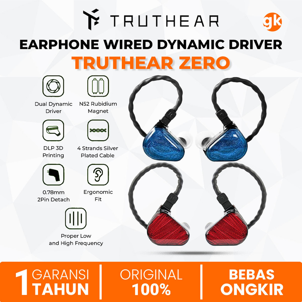 Jual TRUTHEAR X CRINACLE ZERO Red Dual Dynamic Driver Earphone Headset ...