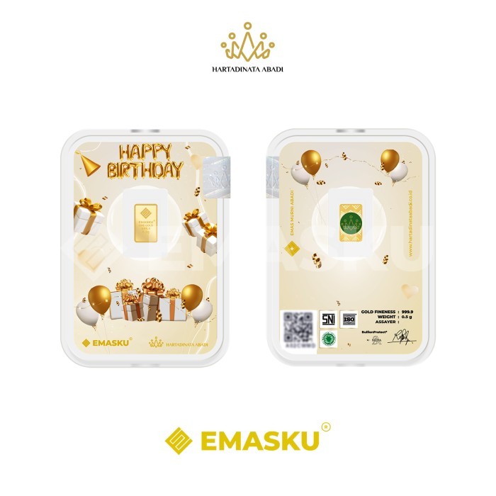Jual EMASKU Hartadinata Moment Happy Birthday 0.5 Gram | Shopee Indonesia
