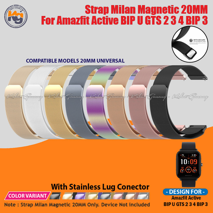 Jual Strap Milan Steel Milan Magnetic 20MM Loop For Amazfit Active BIP ...