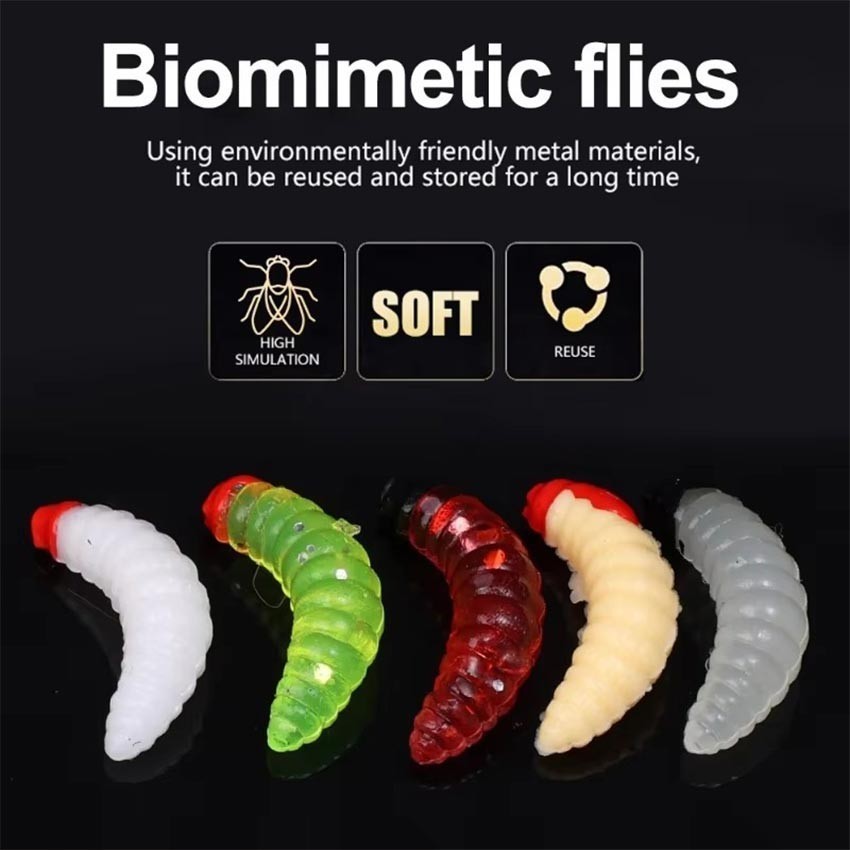 Jual 50Pcs/Set Soft Lure Ulat Maggot Umpan Pancing Fishing Lure Umpan ...