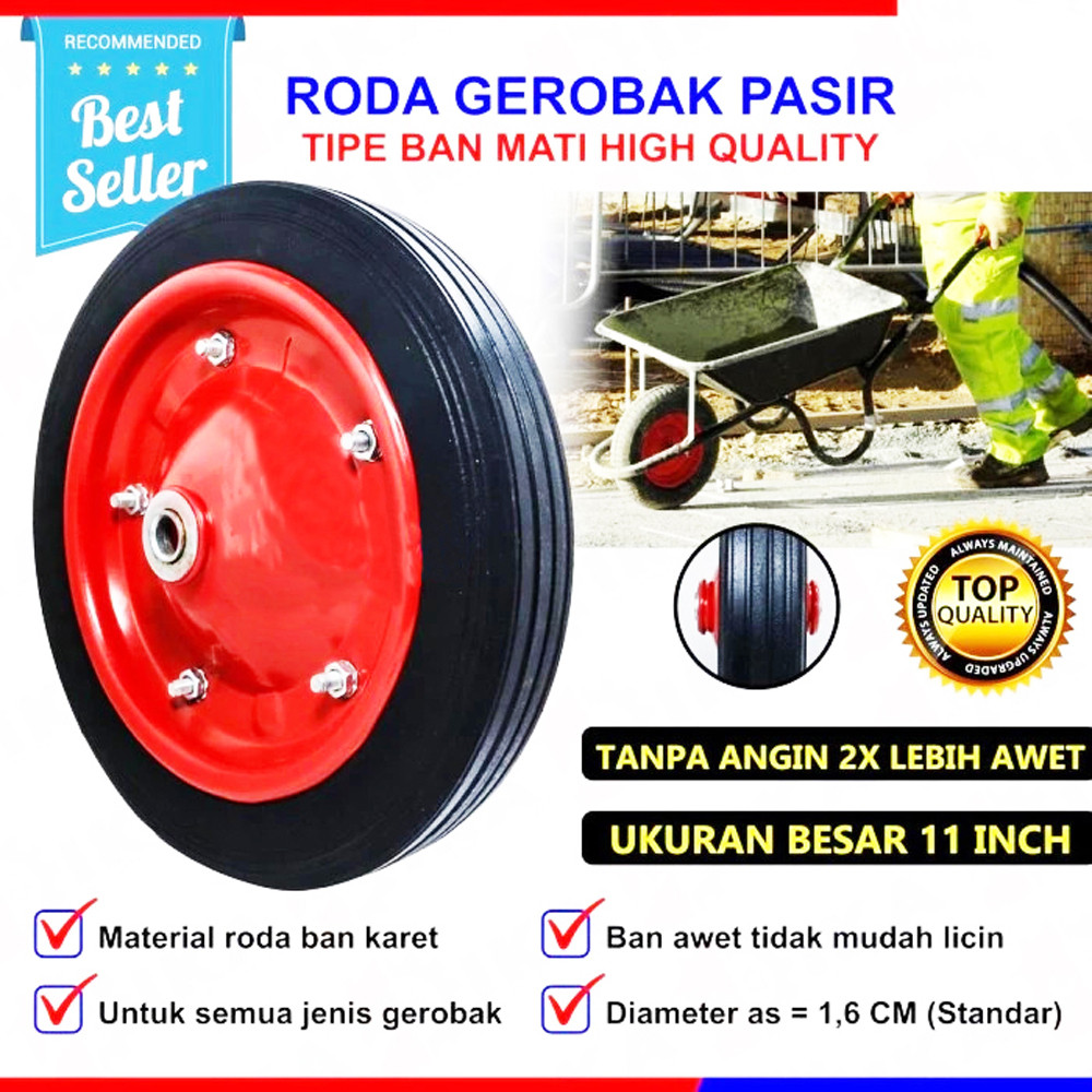 Jual HARGA MURAH Roda Gerobak Pasir Ban Mati ( Tidak Pakai Ban dalam ...