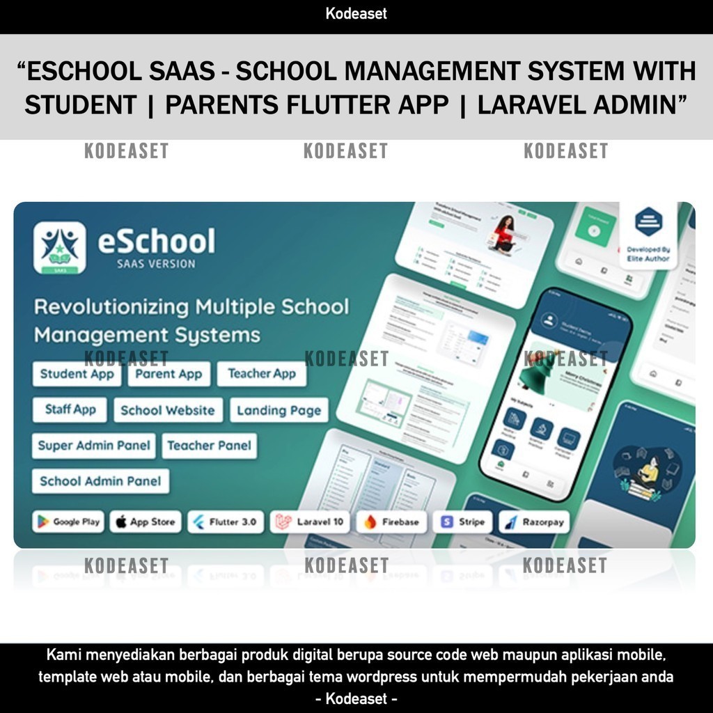 Jual SOURCE CODE APLIKASI MOBILE ESCHOOL SAAS - SCHOOL MANAGEMENT SYSTEM WITH STUDENT | PARENTS ...