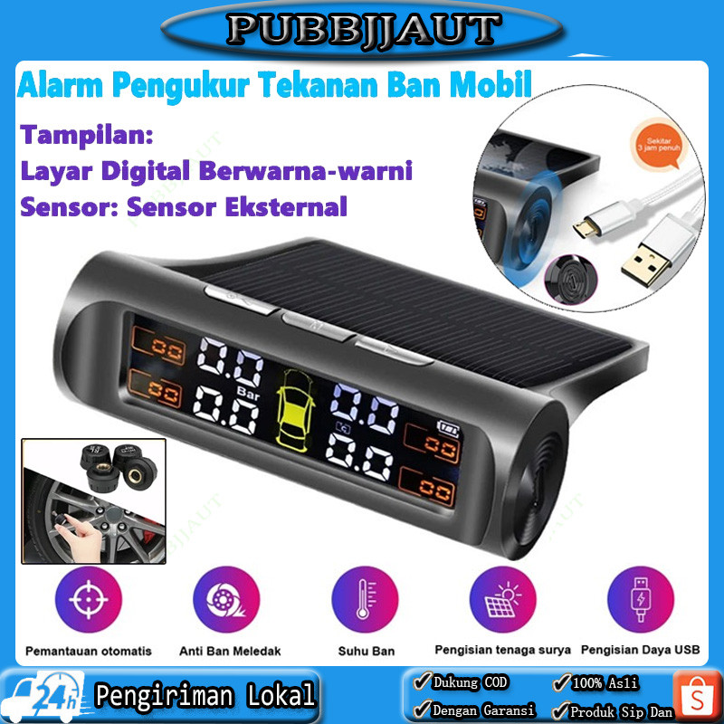 Jual TPMS T12 Alarm Pengukur Tekanan Ban Mobil Tire Layar Monitor ...