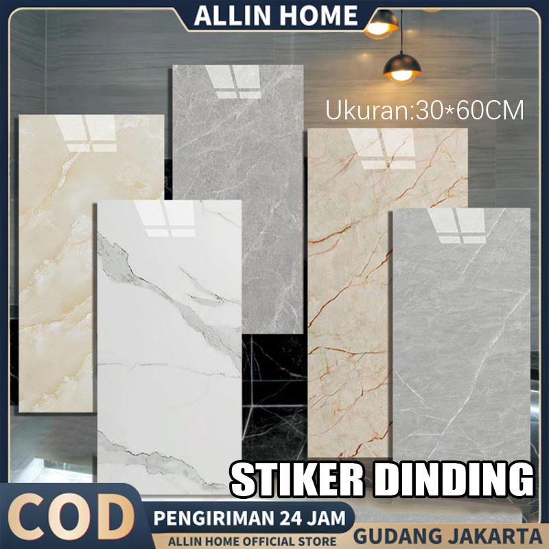 Jual 【ALLINHOME】10/20PCS 30x60cm Wallpaper Sticker Dinding VINYL Marble ...