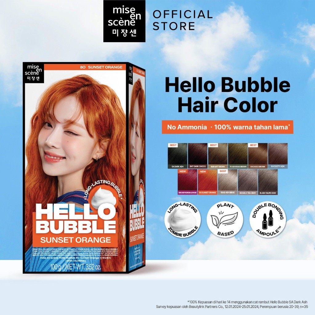 Jual NEW mise en scene Hello Bubble - Hair Color 2025 Pewarna Rambut ...