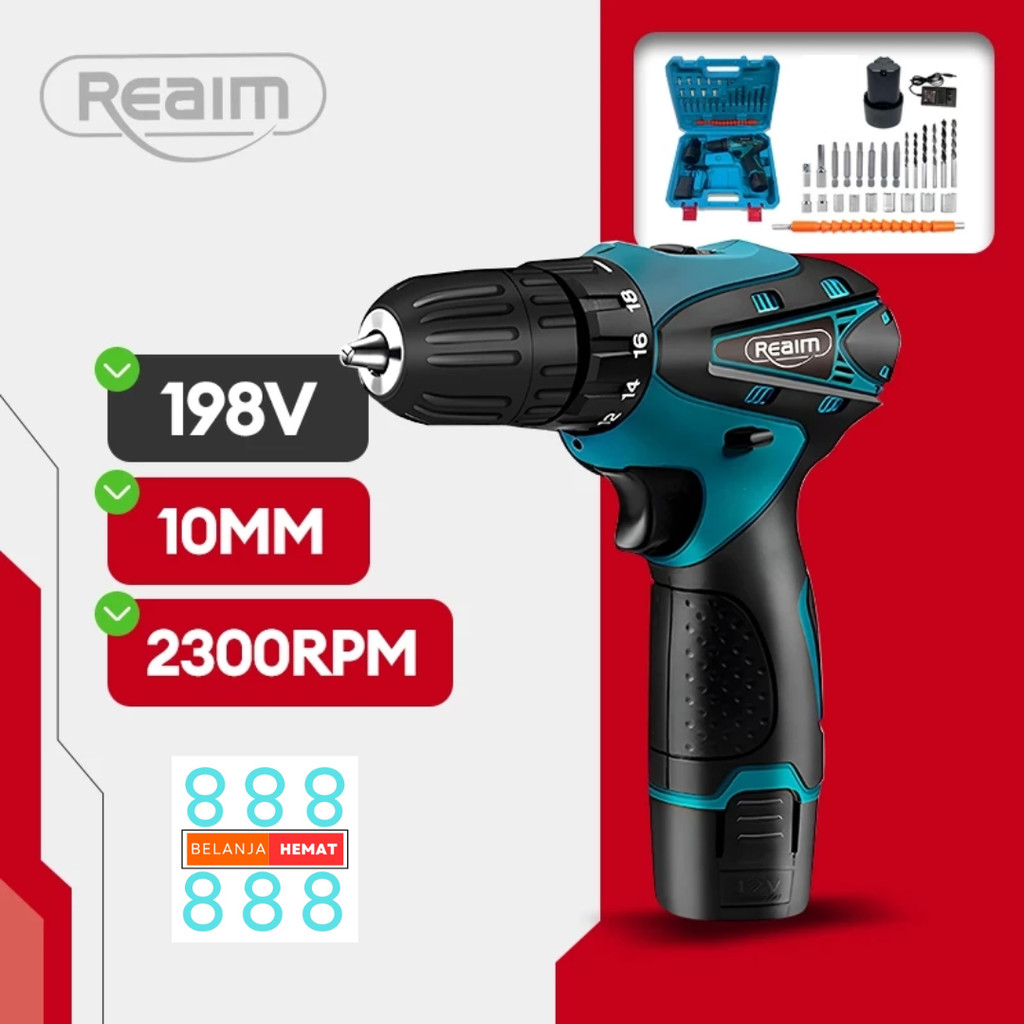 Jual Reaim Mesin Bor Baterai Tangan Battery Bor Cordless - Cordless ...