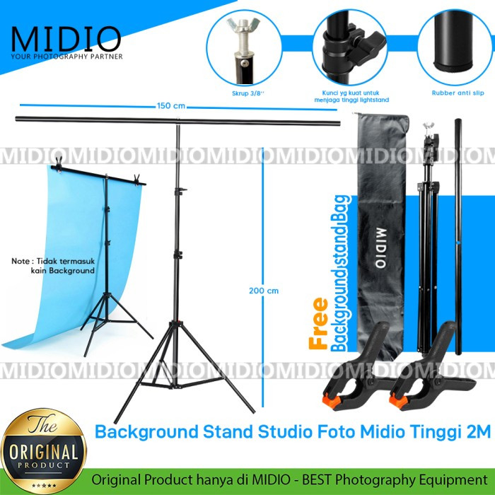 Jual Background Stand Studio Foto Midio Tinggi 2M | Shopee Indonesia