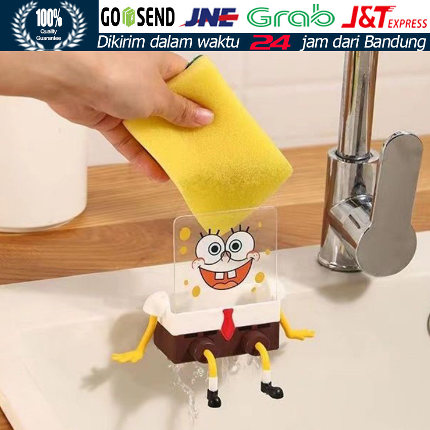 Jual Rak Sabun Spons Motif SpongeBob Lucu / Wadah Spons Cuci Piring ...