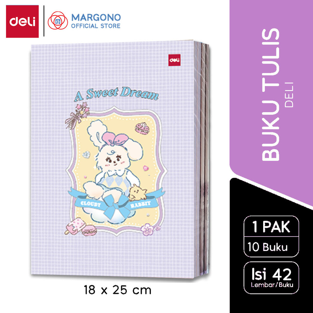 Jual Deli Buku Tulis Sekolah Panjang / Boxy B5 42 Lembar Make A Sweet ...