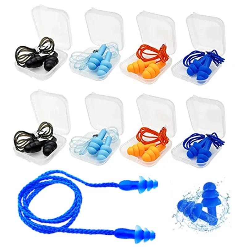 Jual Silicone Anti Lost Noise Snore Ear Plugs Swimming Diving ...
