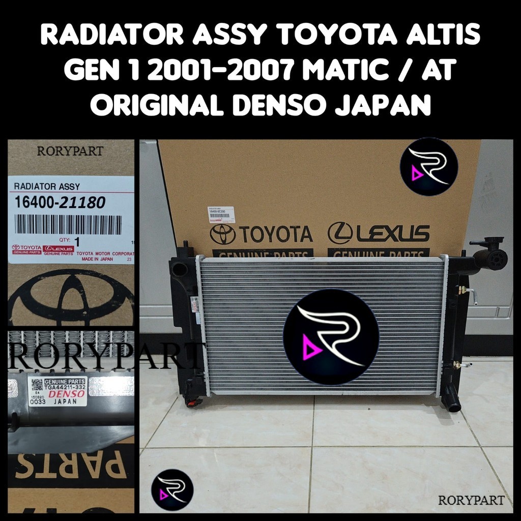 Jual RADIATOR ASSY TOYOTA ALTIS GEN 1 2001-2007 MATIC ORIGINAL DENSO ...