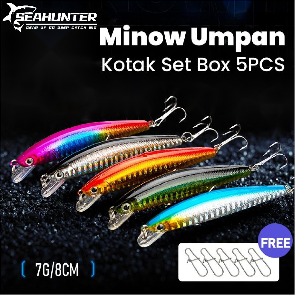 Jual [OFFICIAL]SEAHUNTER Umpan Minnow Mengapung Set 5 PCS - Umpan ...