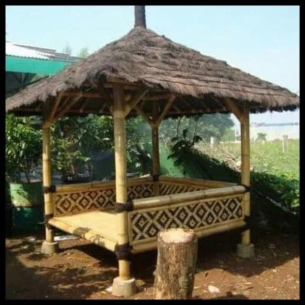 Jual For sale!!saung gazebo bambu / saung bambu / pemasangan saung ...